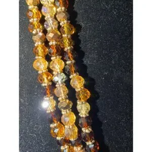 Unbranded | Jewelry | Multistrand Beaded Necklace Amber And Brown Glass ...